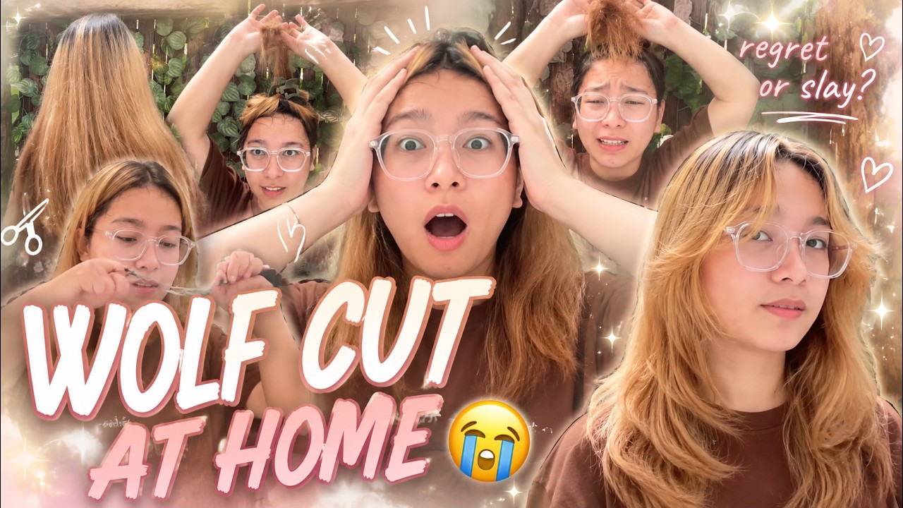 Cutting My Hair Into a WOLF CUT at Home (Regret???) - YouTube