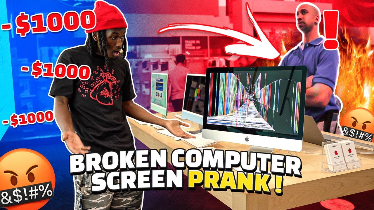 BROKEN COMPUTER SCREEN PRANK! IN BESTBUY😂 - YouTube