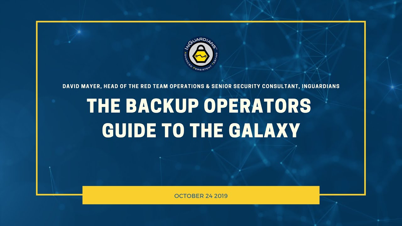 The Backup Operators Guide To The Galaxy - YouTube