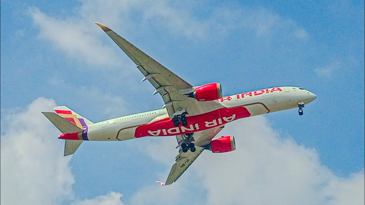 Indian's first AirIndia airbus A350-900 bom to MAA landing runway 07 ...