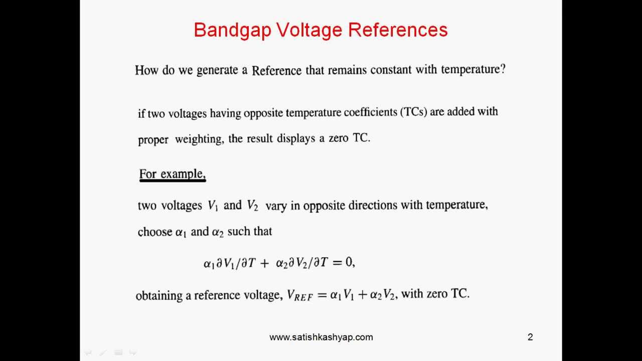 Bandgap References (Principle, Practical Realization), PTAT current ...