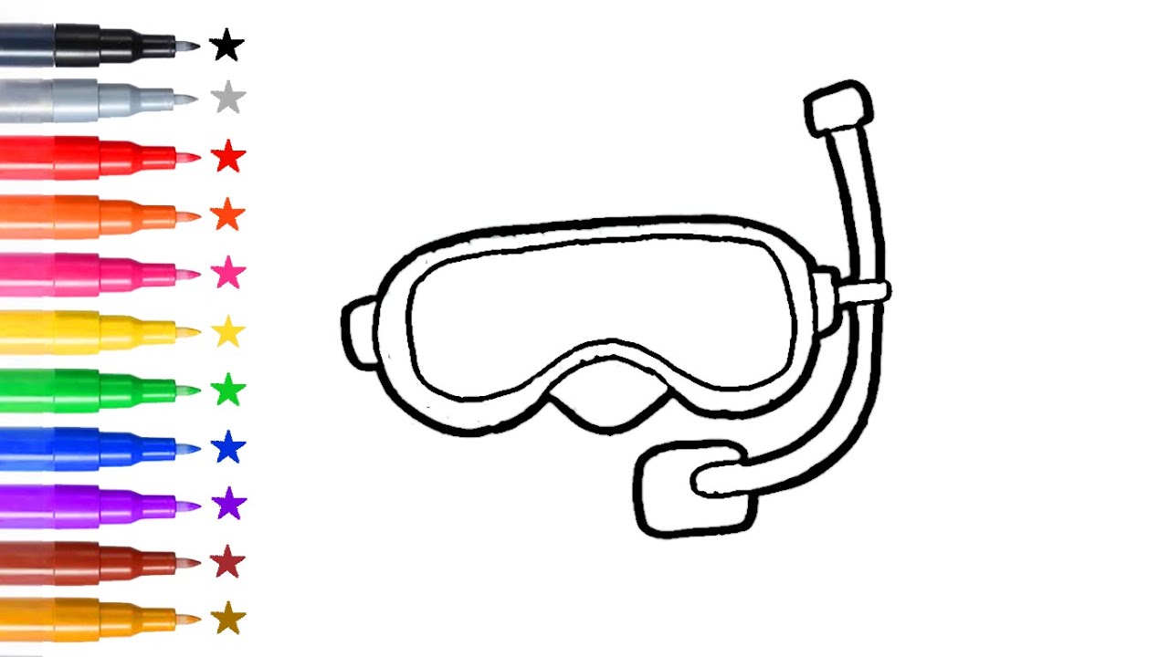 Drawing and coloring a snorkel mask 🤿🤿 - YouTube