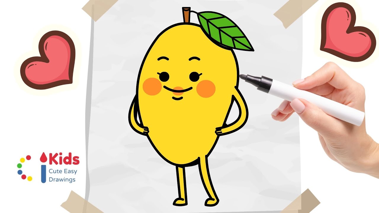Easy Mango Drawing Tutorial for Kids and Toddlers - Step by Step - YouTube