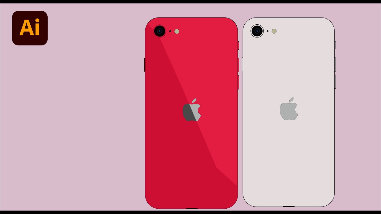 Apple iPhone SE Illustration || How To Draw Apple iPhone SE In Adobe ...