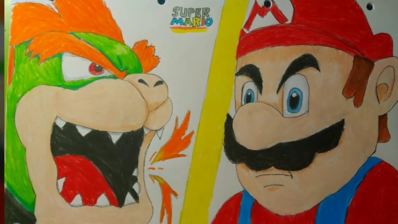 Mario vs Bowser/ Dibujo - YouTube