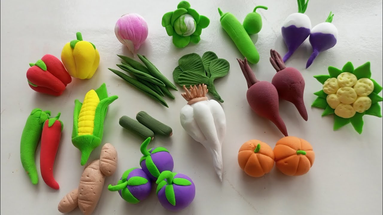 DIY how to make realistic Miniture vegetables using polymer clay ...