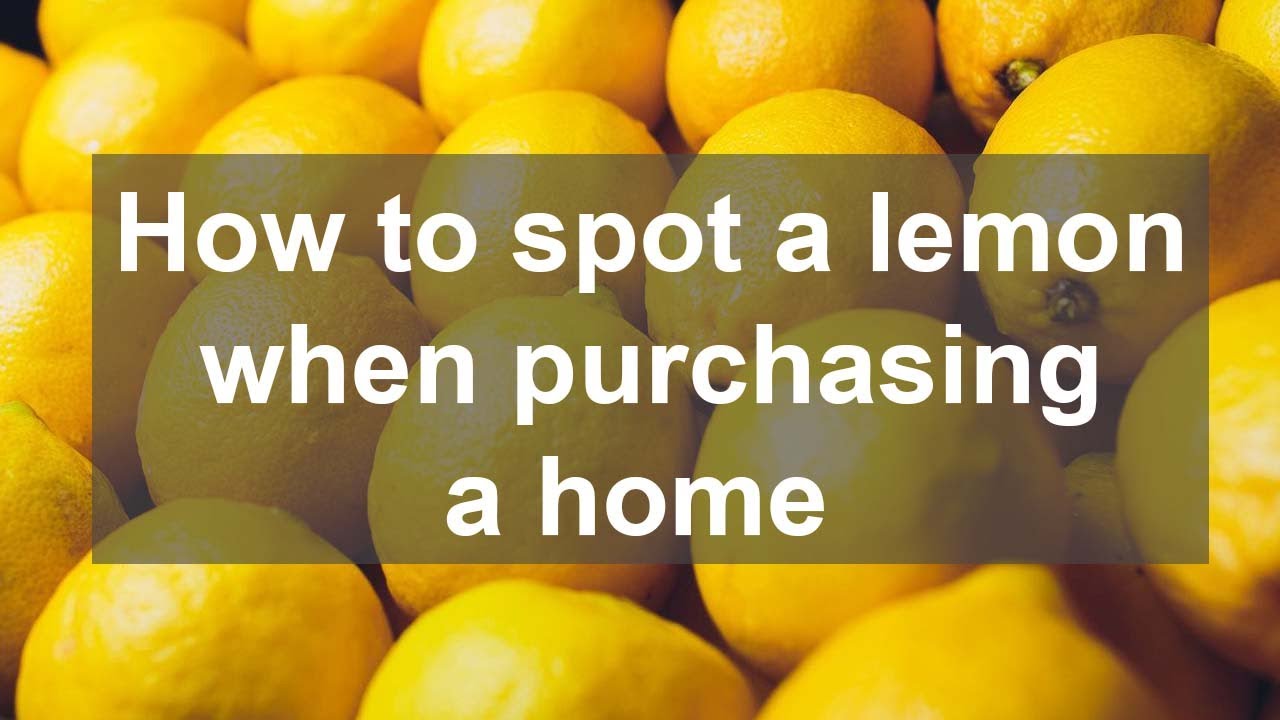 How To Spot A Lemon When Purchasing - YouTube