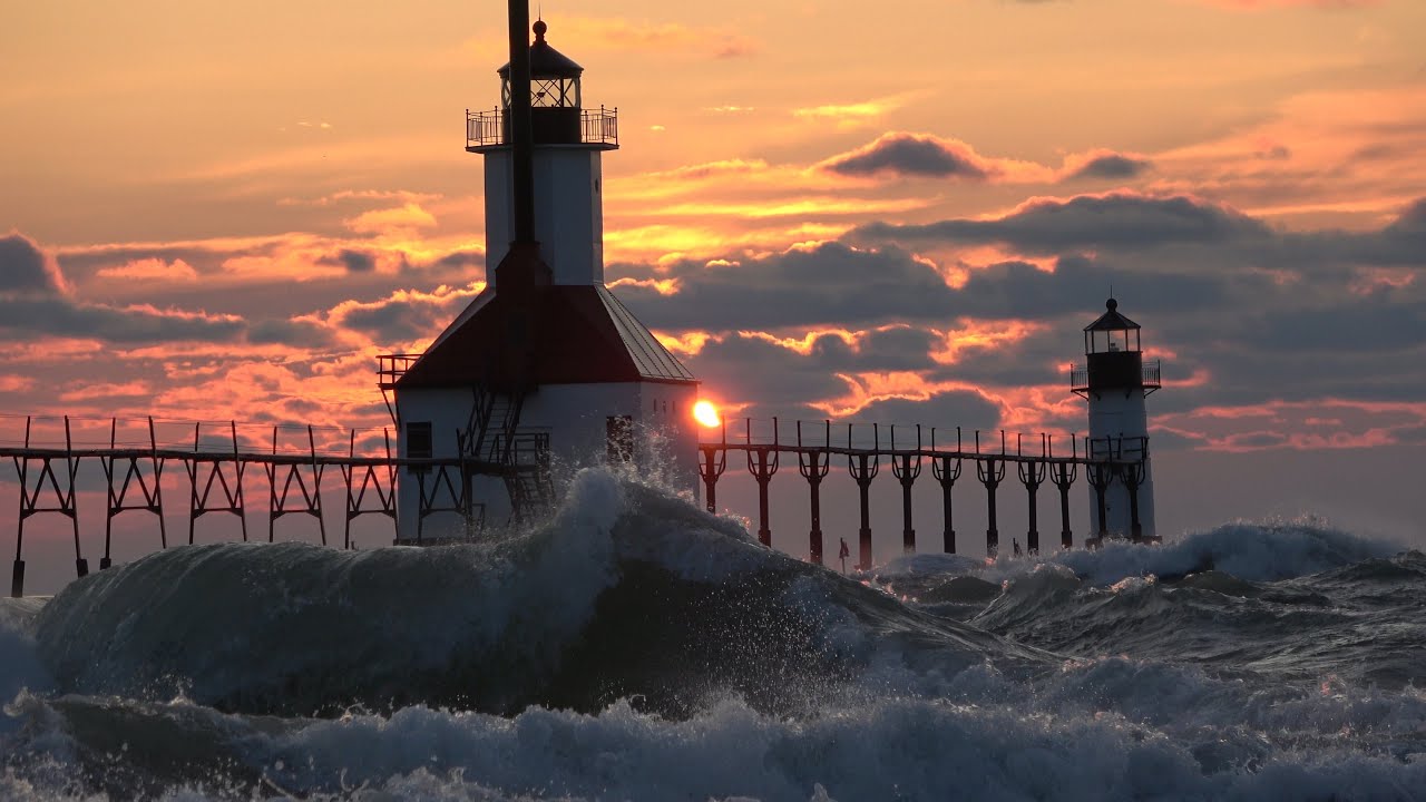 Huge Waves On Lake Michigan | Fall Weather Coming In | Hitting The ...