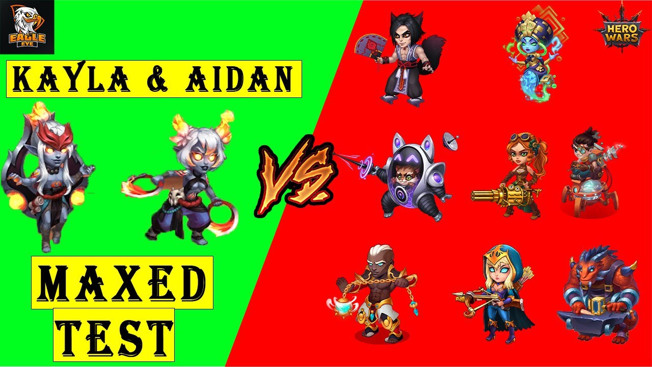 Maxed Kayla & Aidan Battles Test | New Twins | Hero Wars Mobile - YouTube