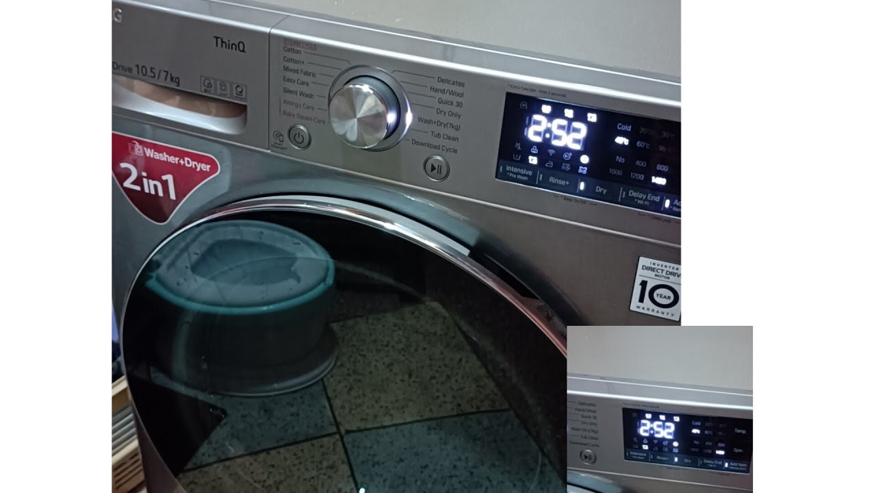 LG washing machine wash and dry time(2 cotton pieces) - YouTube