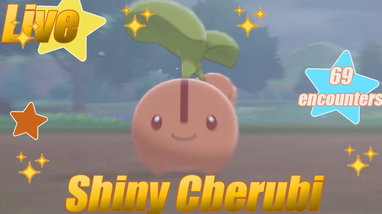 Live Shiny Cherubi - 69 encounters - Pokemon Shield - YouTube