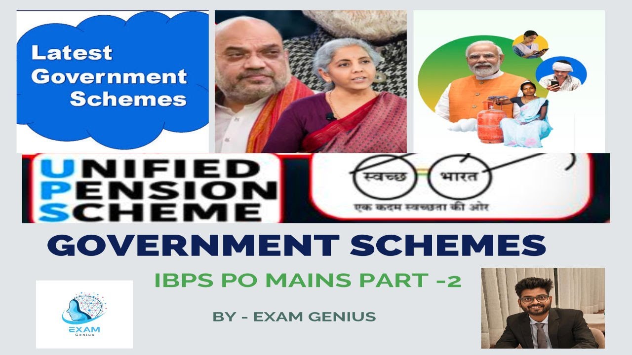 IBPS PO MAINS | IMPORTANT GOVERNMENT SCHEMES PART - 2 | EXAM GENIUS ...