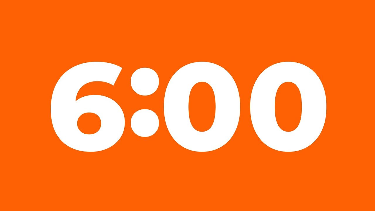 6 Minute Timer With Music | 6 Minute Clock | 6 Minutes - YouTube