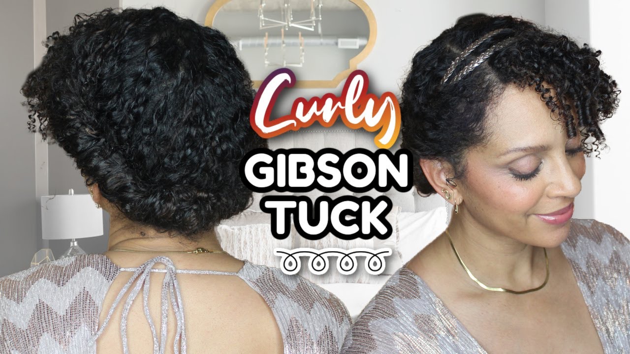 EASY Curly Gibson Tuck Hairstyle on Fine, Curly Hair! - YouTube