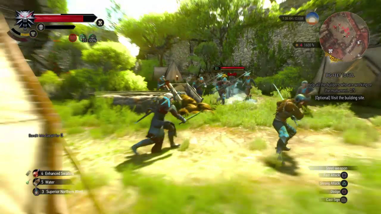 The Witcher 3: multiple opponents - fast attack build tactics - death ...