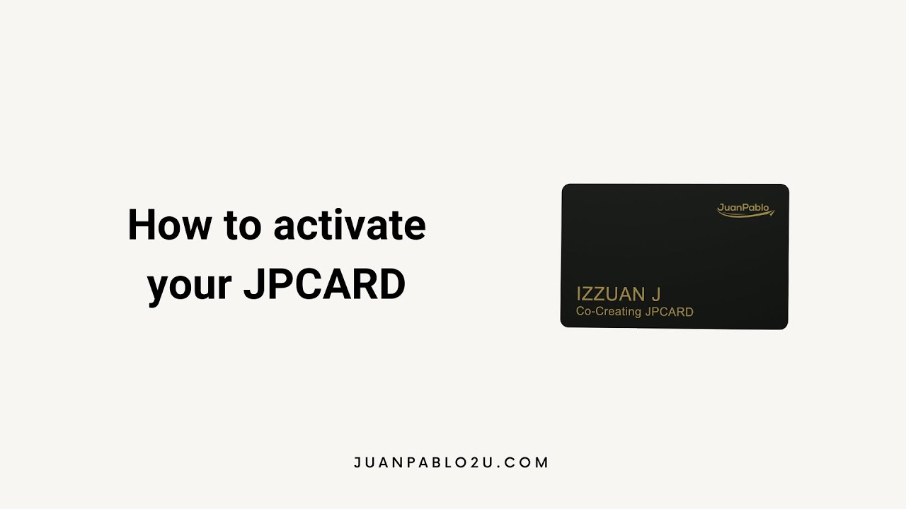Activate Your JPCARD Step-by-Step - YouTube