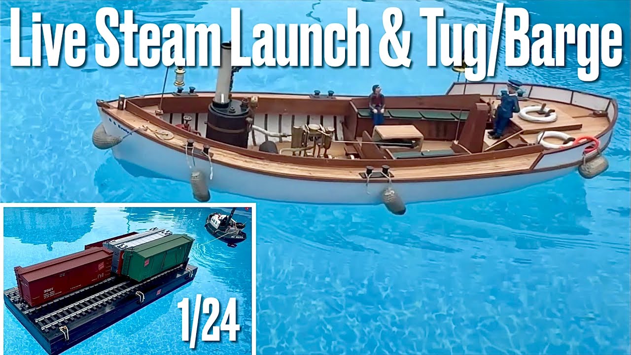 Casselman ON: RC Live Steam Krick/Mamod Launch & RC Tug & RR Barge # ...