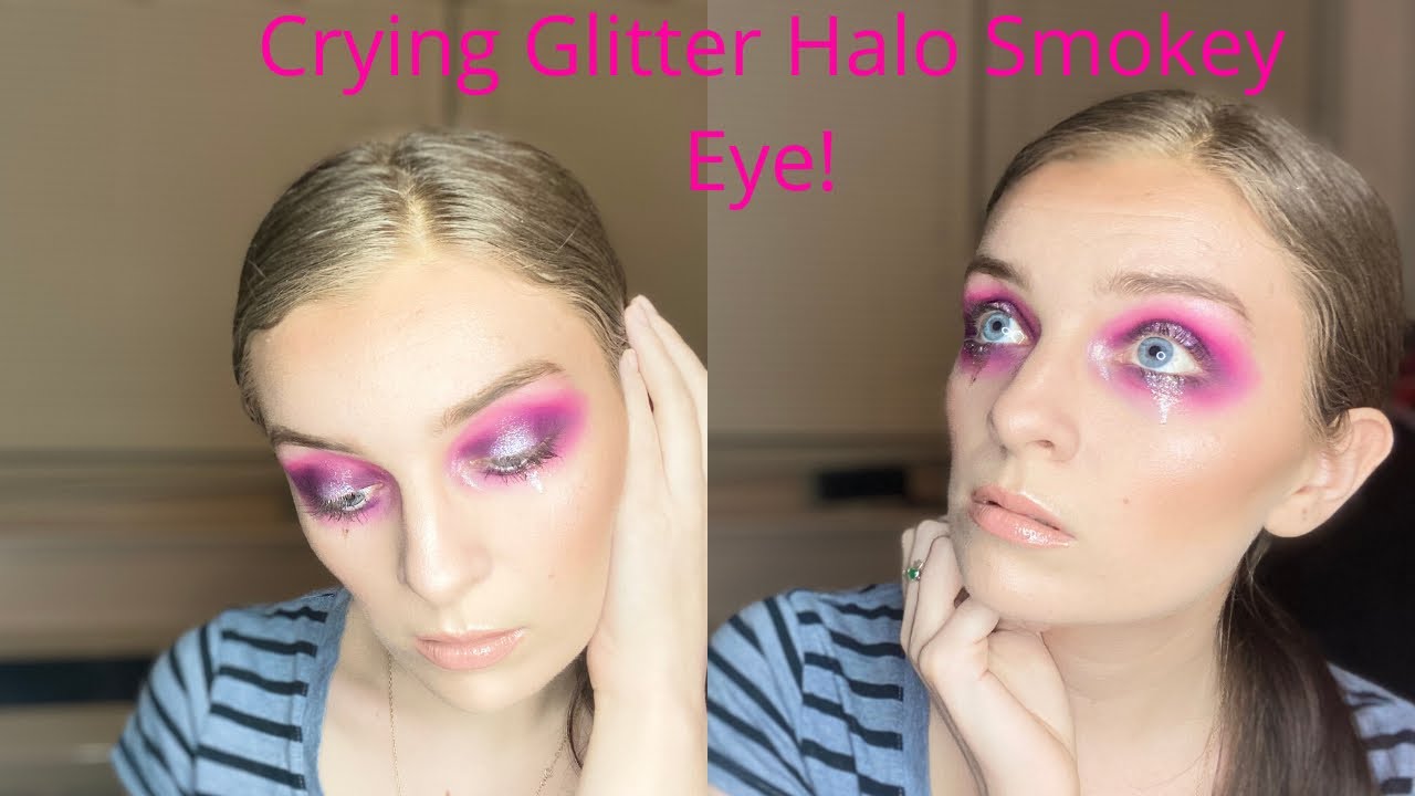Crying Glitter Halo Smokey Eye! - YouTube