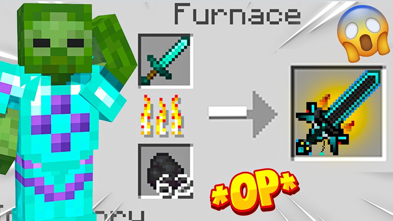 Minecraft, But I’m a Zombie and Furnaces Give OP Enchantments! - YouTube