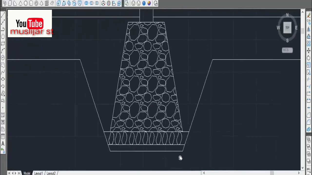 CARA MEGAMBAR PONDASI BATU KALI DI AUTOCAD BAGI PEMULA HANYA 5 MENIT ...