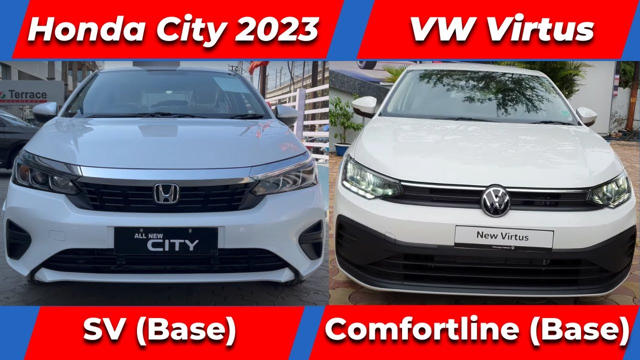 Honda City Facelift 2023 Base Variant (SV) Vs VW Virtus Base Variant ...