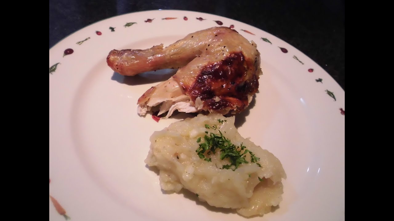 Pollo al horno con puré - YouTube
