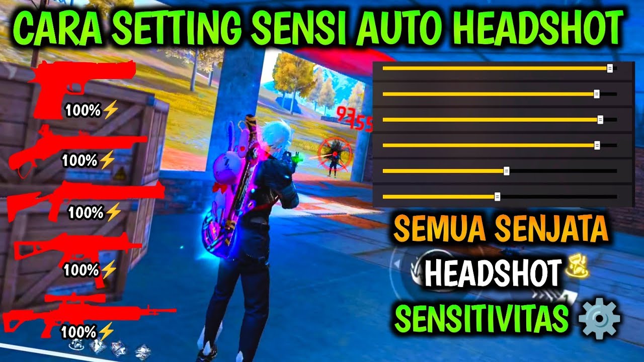 Free Fire Auto Headshot Setting 2024 ⚙️ Best Sensitivity Settings 🎯 Sensitivitas + Hud Free Fire ...