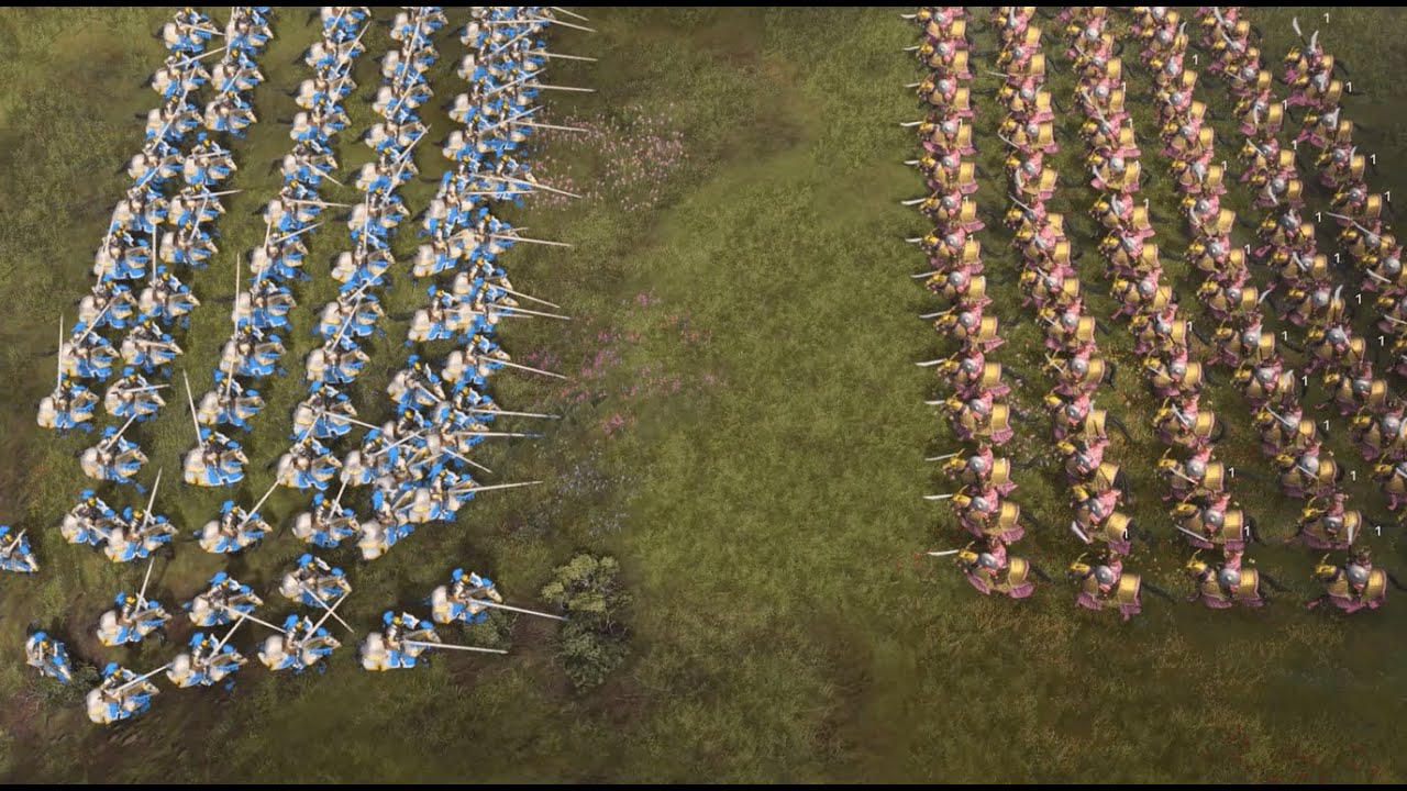 Age of Empires IV: Japanese Mounted Samurai vs French Royal Knight ...
