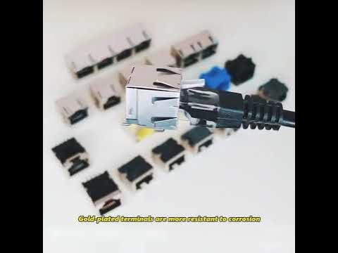1x1 Standard Modular Jack SMD Side Entry 8P8C Shielded RJ45 Connector Ethernet Plug EMI Fingers ...