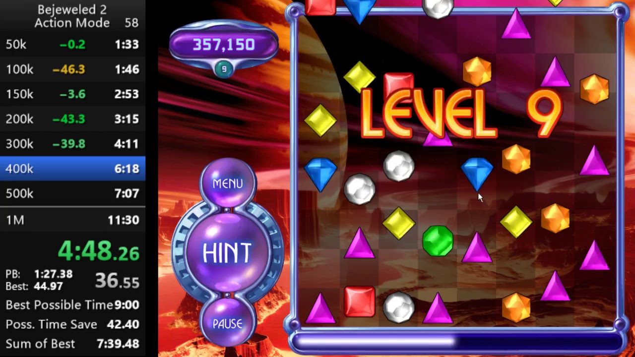 Bejeweled 2 Action Mode 1 Million Score in 9:42 - YouTube