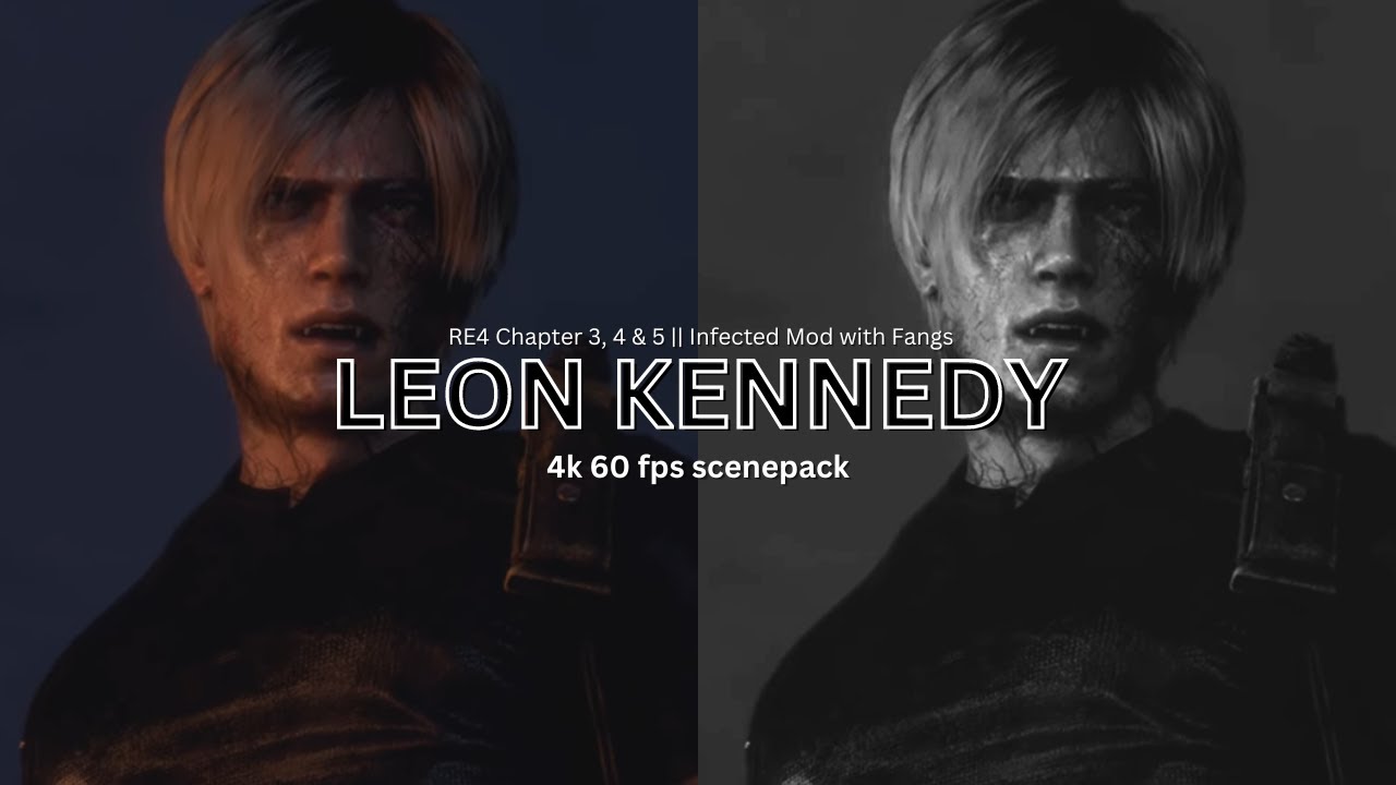 Leon Kennedy Scenepack, Infected Mod with Fangs || (ch 3, 4 & 5) RE4 ...