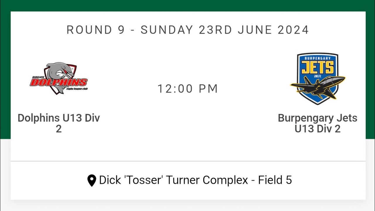U13's Div 2 Redcliffe Dolphins vs Burpengary Jets Round 9 - YouTube
