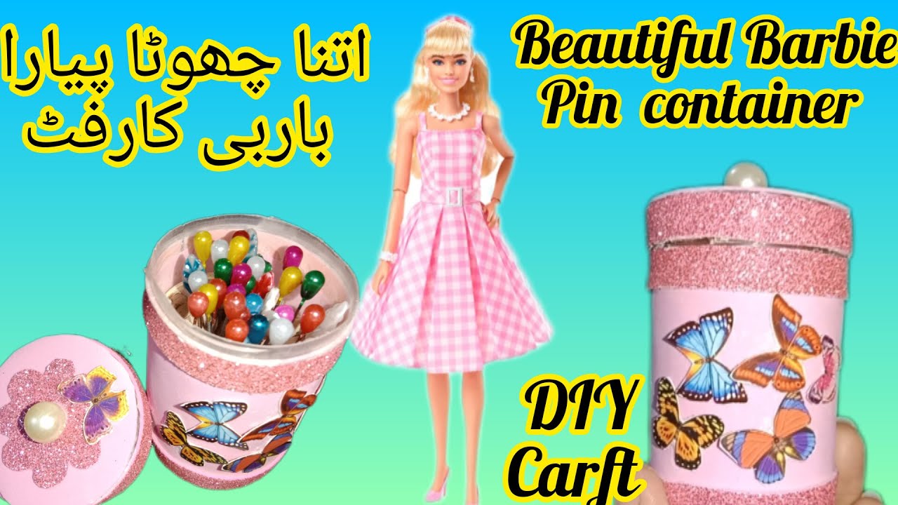 DIY Mini Barbie Pin Box | باربی کرافٹ بنائے | DIY Carft | 5 Minutes ...