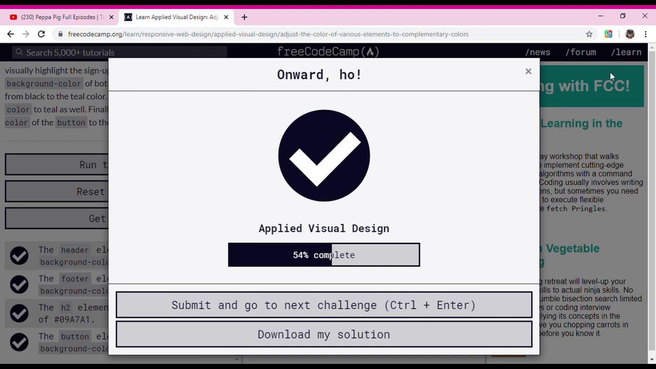 Learn Applied Visual Design Adjust the Color of Various Elements to Complementary Colors ...