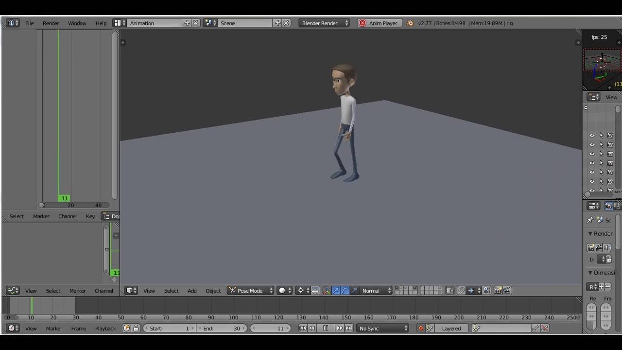 GUY Character Animation 3D Walk Cycle With Blender - YouTube