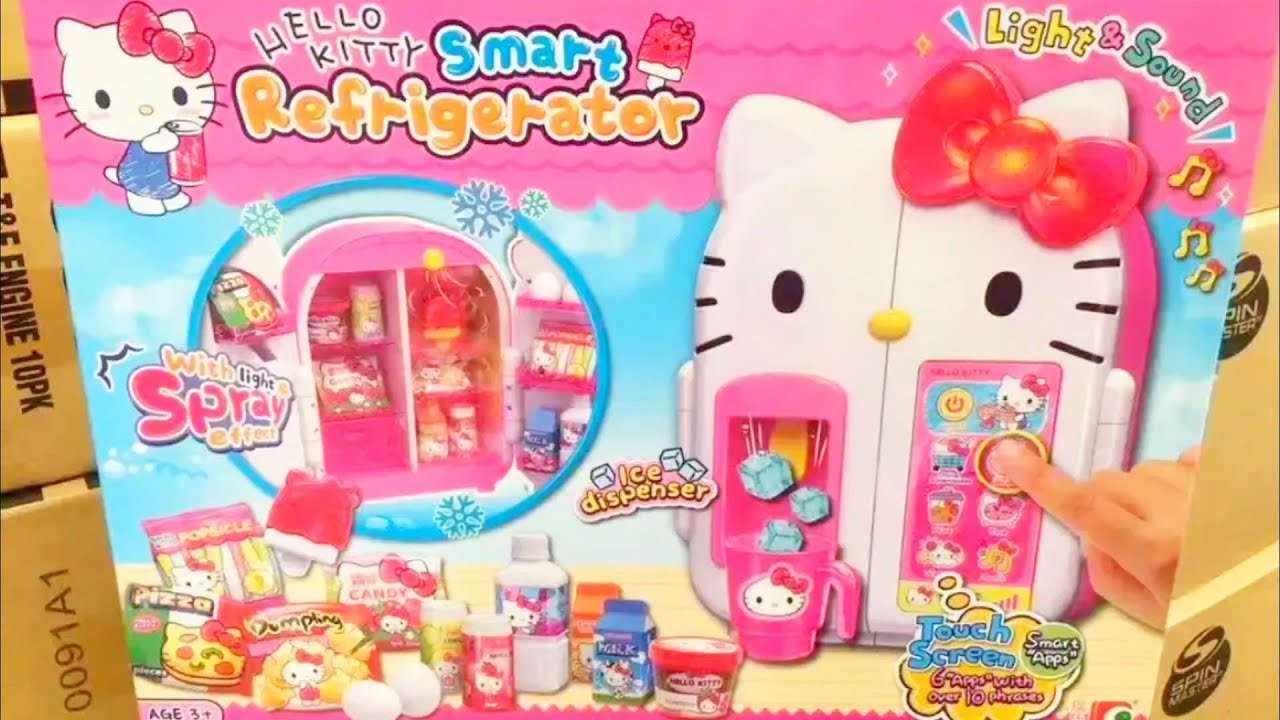 3 minutes with unboxing Hello Kitty Smart Refrigerator ASMR - YouTube