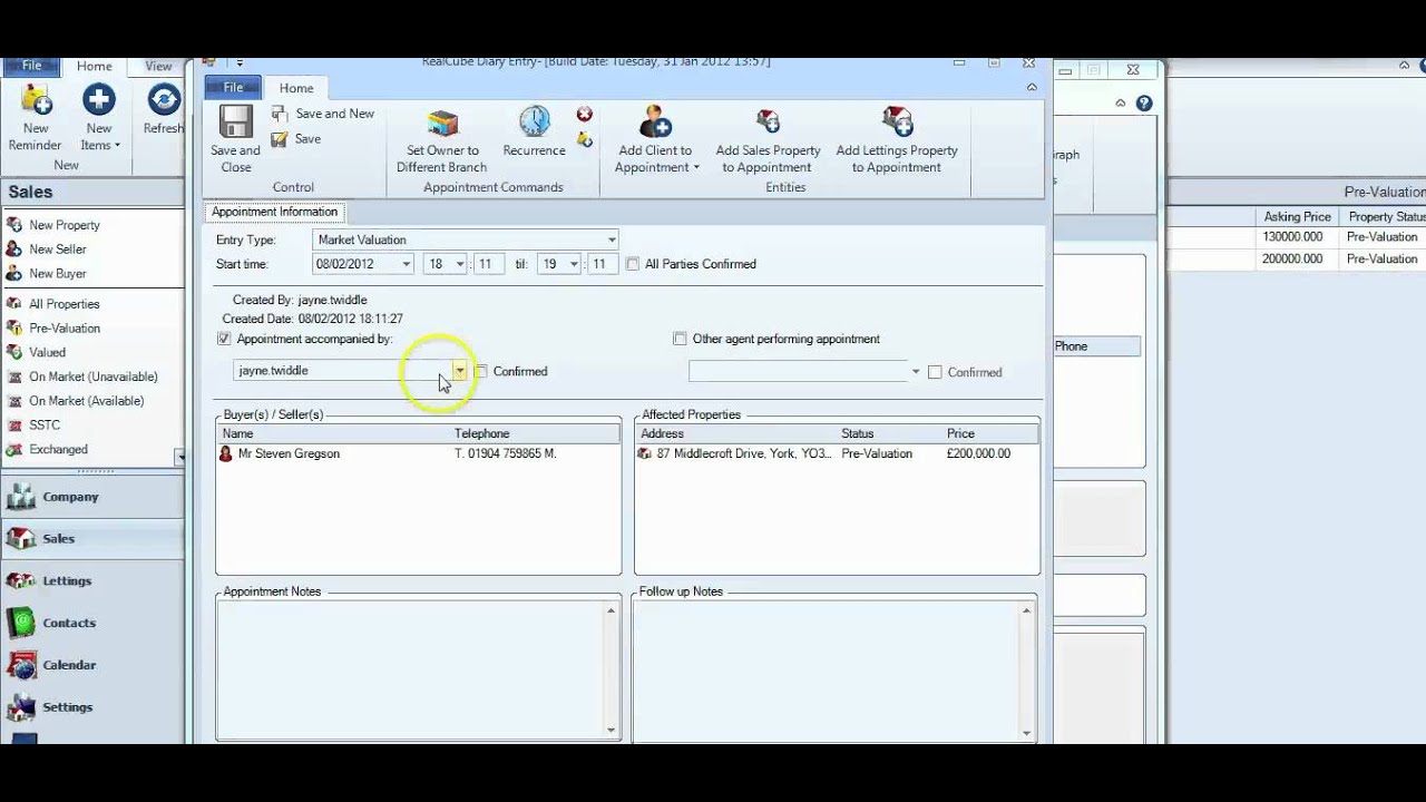 Estate Agency Software | Booking a Market Valuation | Realcube - YouTube