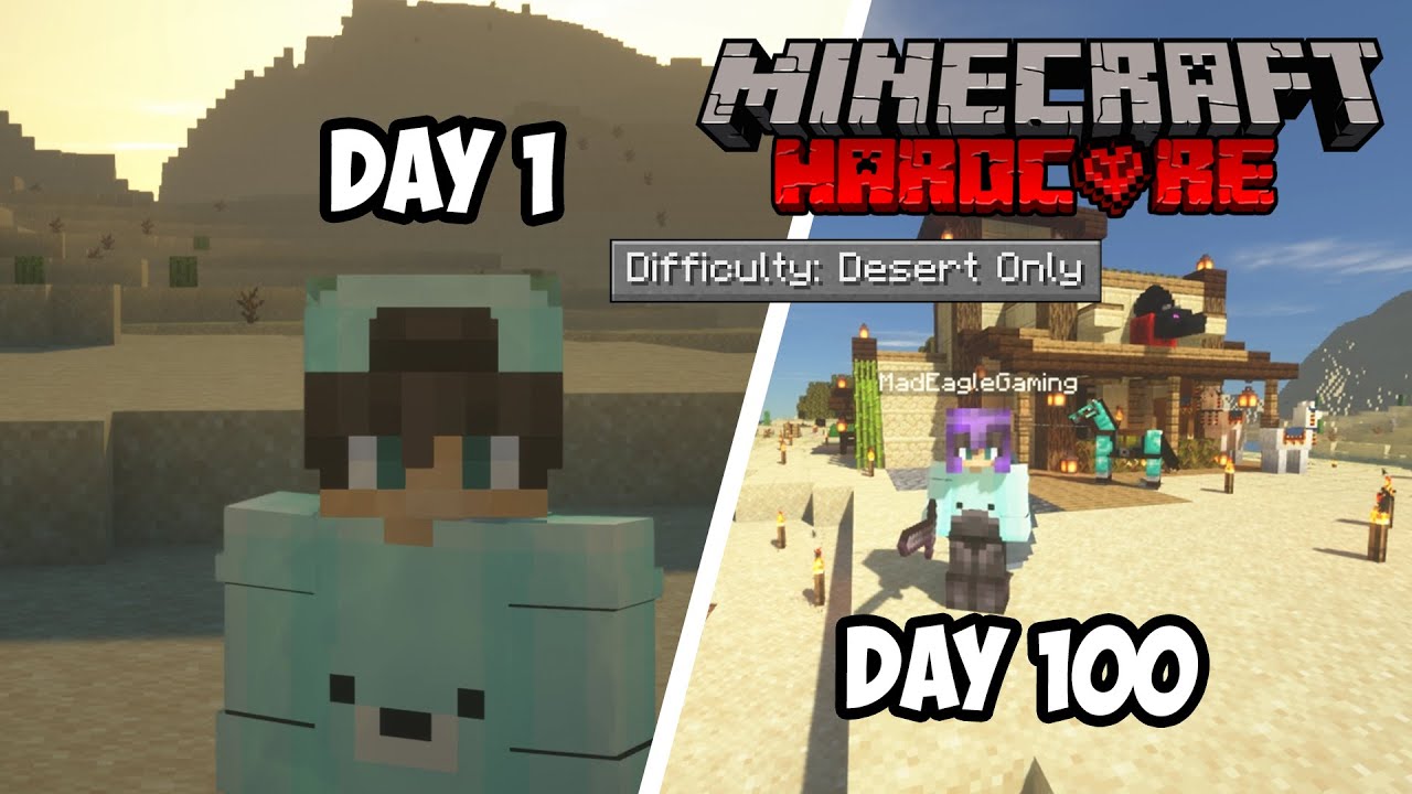 I SURVIVED 100 DAYS IN DESERT ONLY WORLD IN MINECRAFT DESERT - YouTube