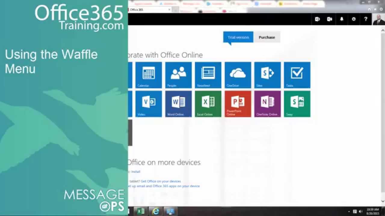 How To Use The Office 365 The Waffle Menu YouTube How To Use The Office 365 The Waffle Menu YouTube