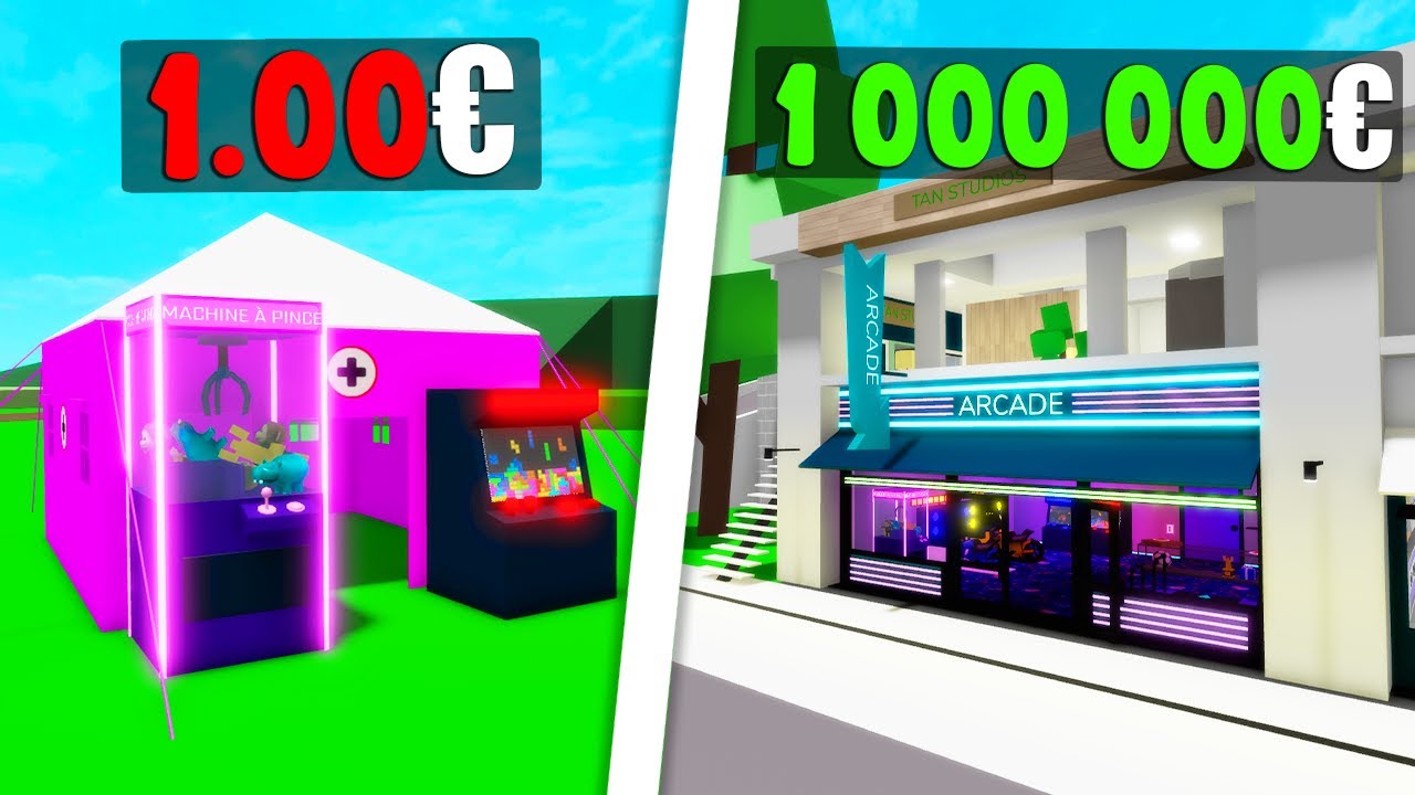 SALLE D'ARCADE À 1€ VS 1 000 000€ SUR BROOKHAVEN - YouTube