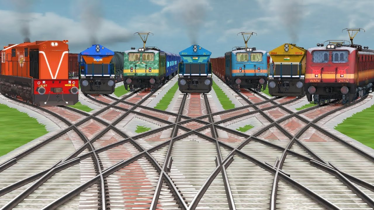 7️⃣ Train Crossing At From Curved Railroad Tracks 🔺Roblox train game ...