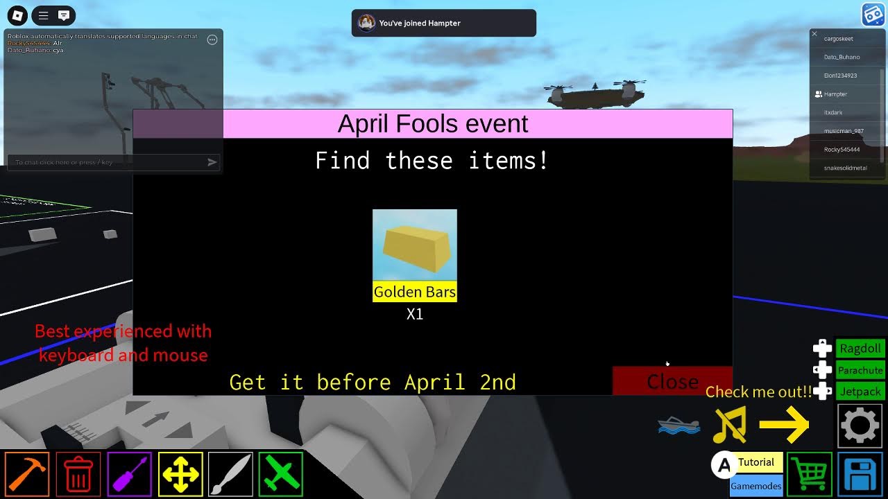 So Roblox rivals added free weapons and aimbot... (for april fools ...