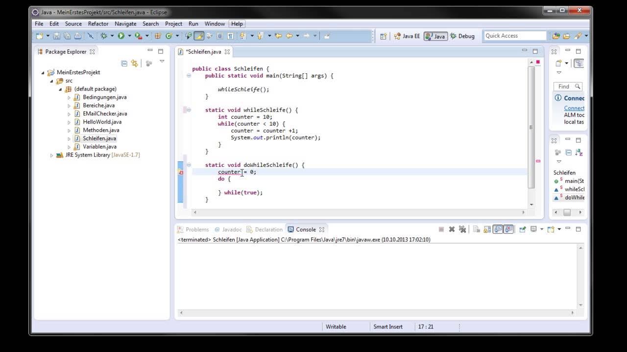 1 07 - Java Programmierung - Schleifen und Debugger - YouTube