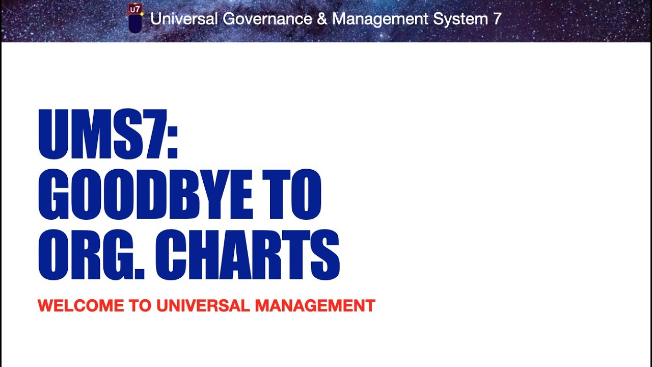 UMS The Universal Management System, Goodbye to Organization Charts ...