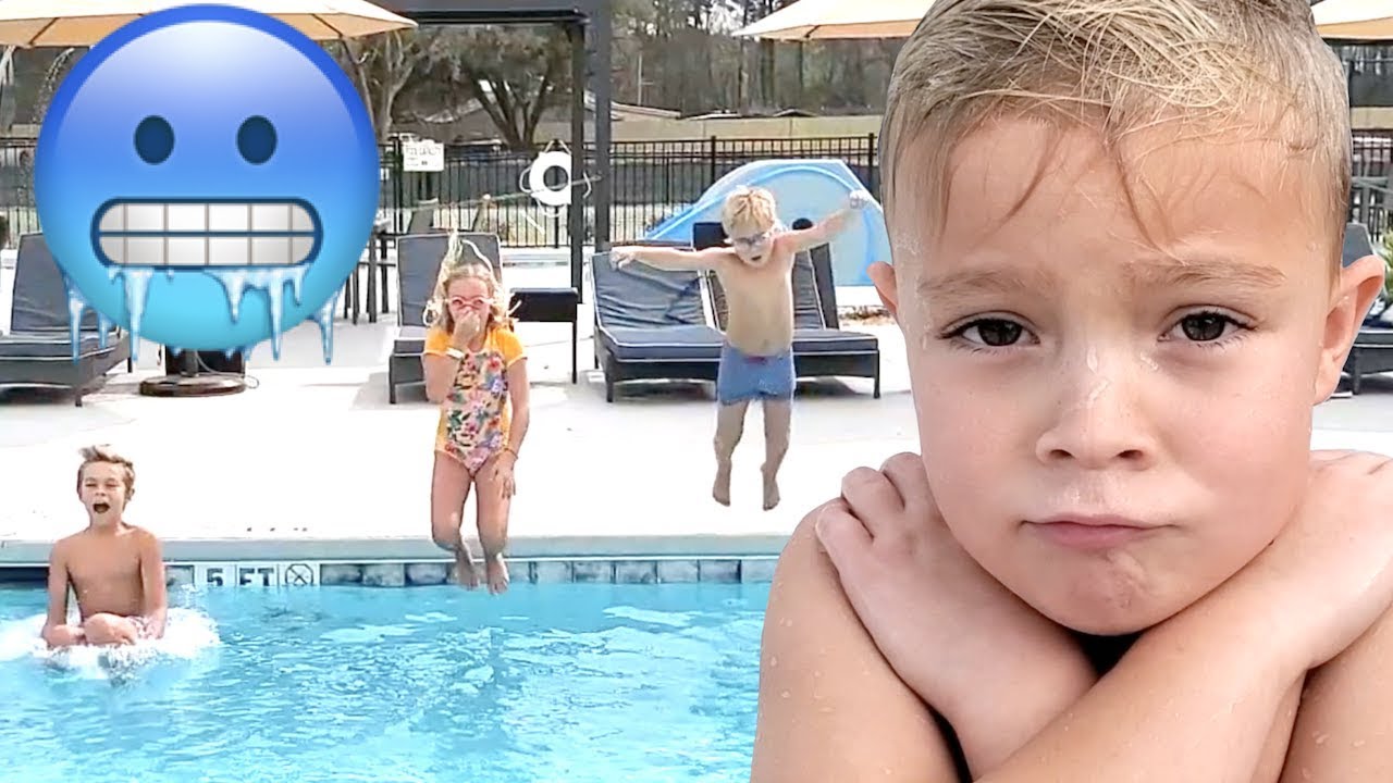 🥶JUMPING INTO A FREEZING COLD POOL ️ - YouTube