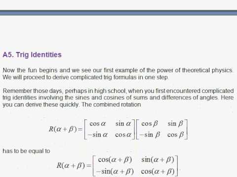 A5. The Rotation Matrix and Trig Identities - YouTube
