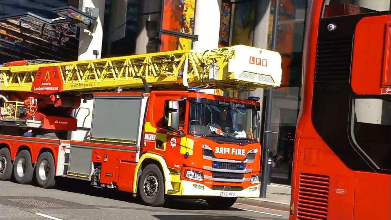 LFB Tower ladder driving by. - YouTube