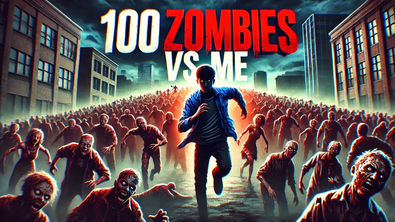 100 zombies vs me - YouTube