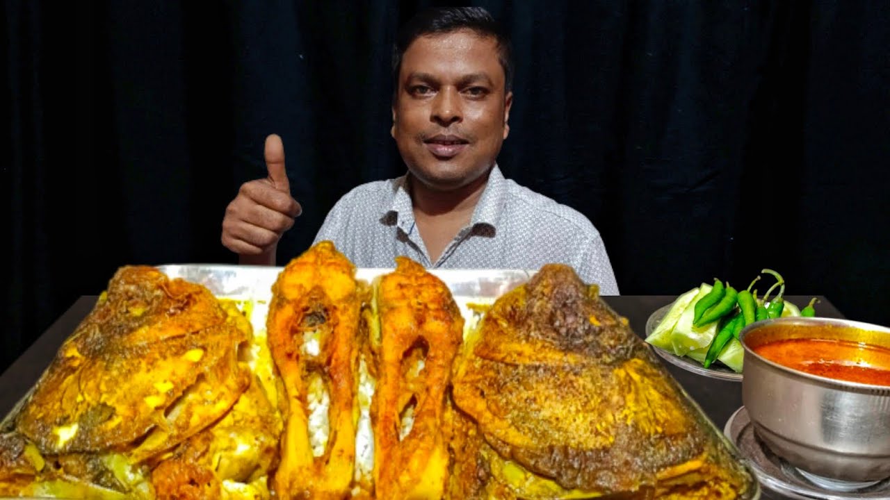 ASMR || SPICY KATLA FISH CURRY, GRAVY, FISH CURRY, RICE, CHILLI ...